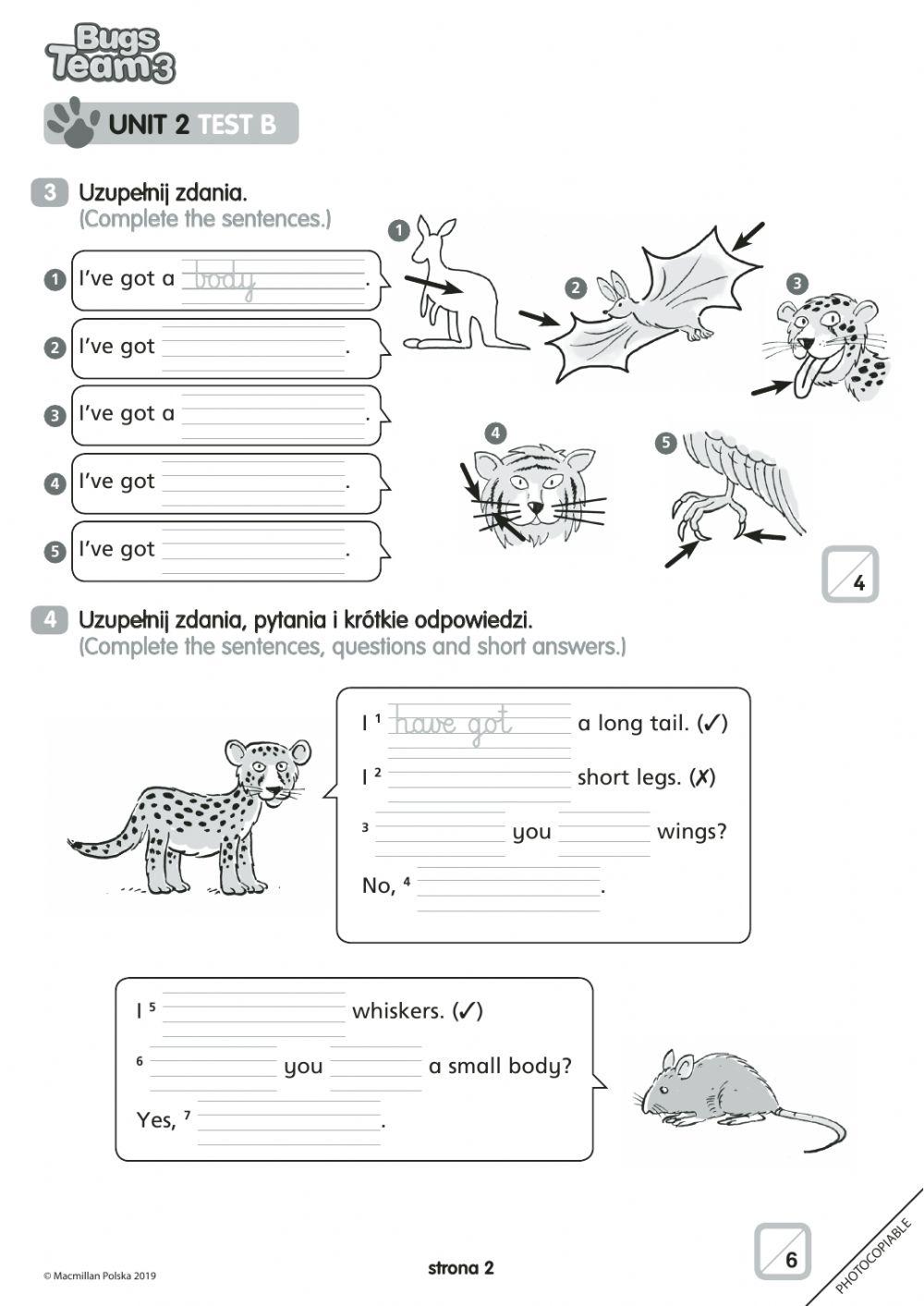 BUGS TEAM 3 TEST UNIT 2 online exercise for | Live Worksheets