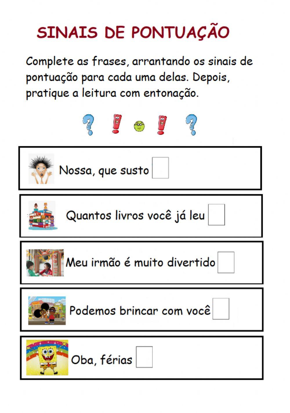 Atividades Sobre Sinais De Pontuação 3 Ano - RETOEDU