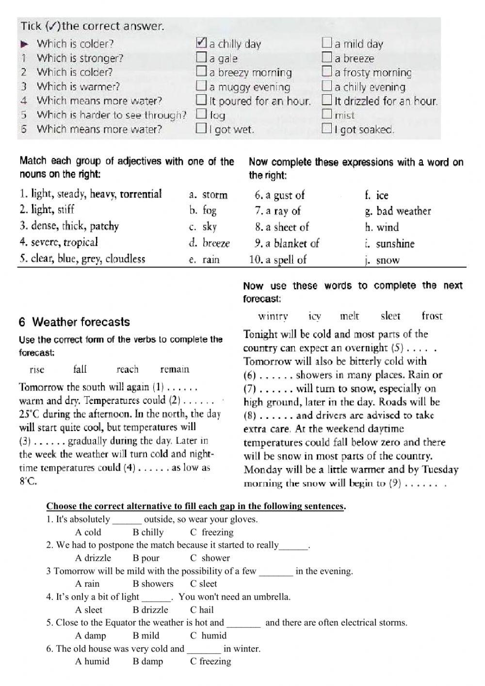 The Weather -B1 online exercise for | Live Worksheets