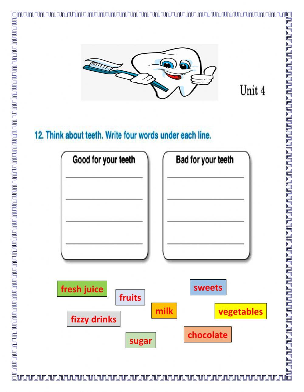 My teeth online exercise for | Live Worksheets