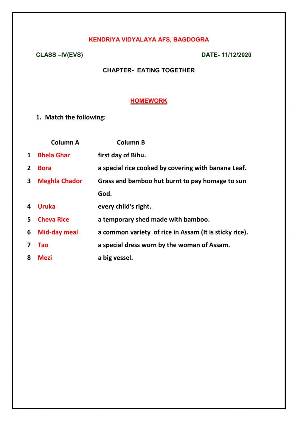 Bihu worksheet | Live Worksheets