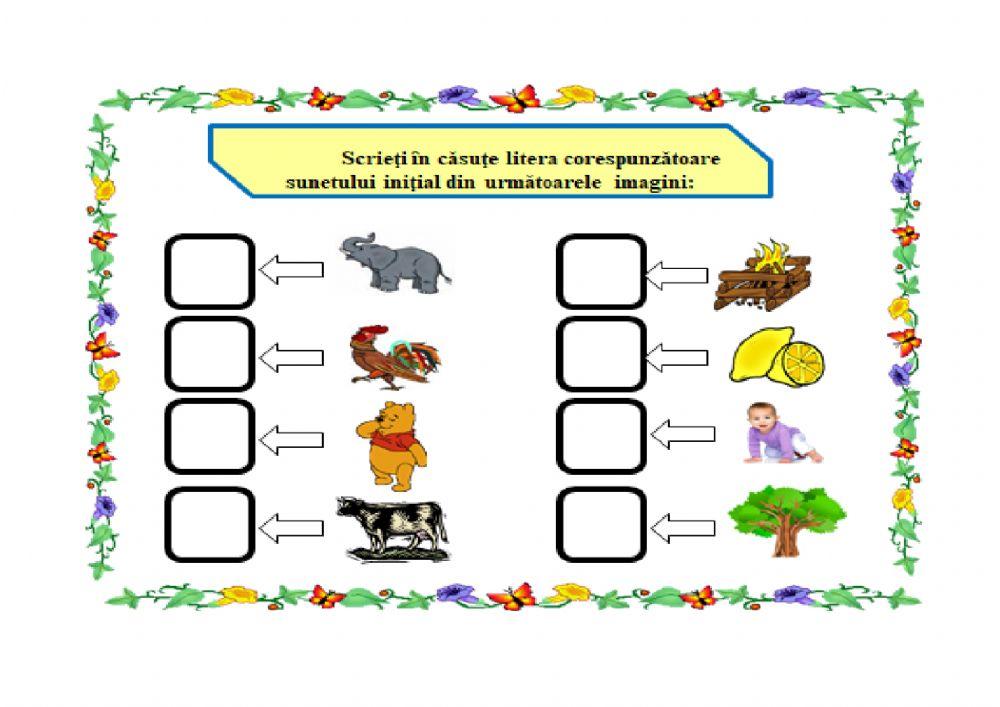 Sunetul initial interactive worksheet | Live Worksheets