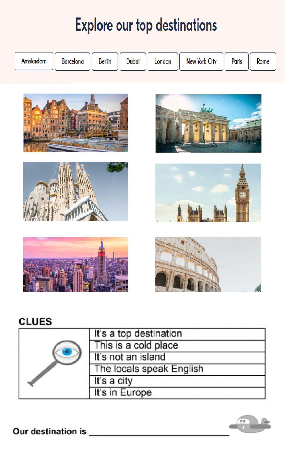 Our trip interactive worksheet | Live Worksheets