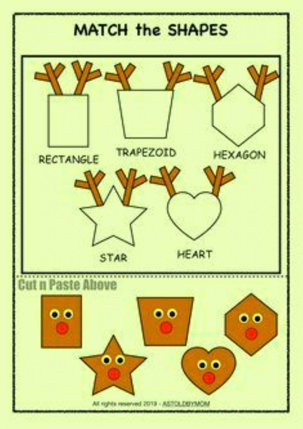 Potriveste formele geometrice!-Match the shapes! worksheet | Live ...