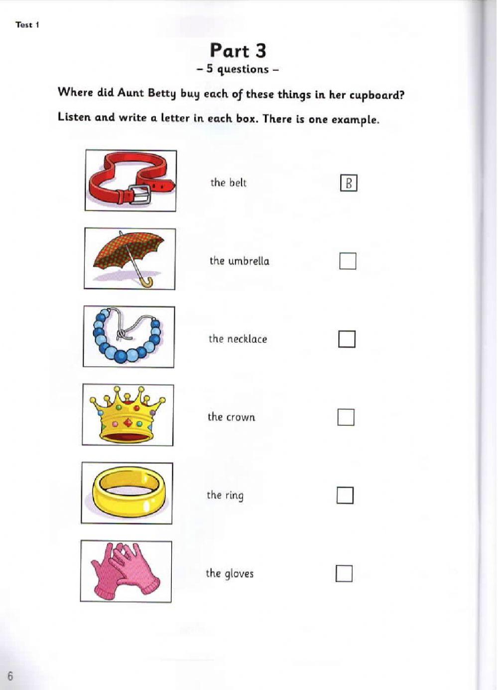 Flyers Listening Test 1 Book 3 online exercise for | Live Worksheets