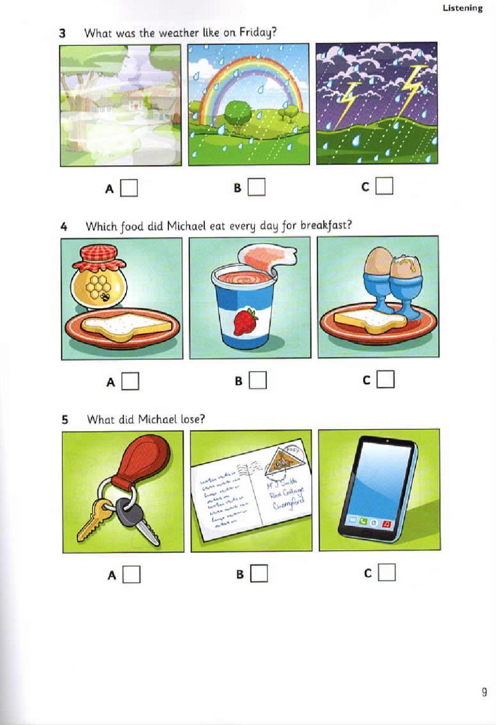 Flyers Listening Test 1 Book 3 online exercise for | Live Worksheets