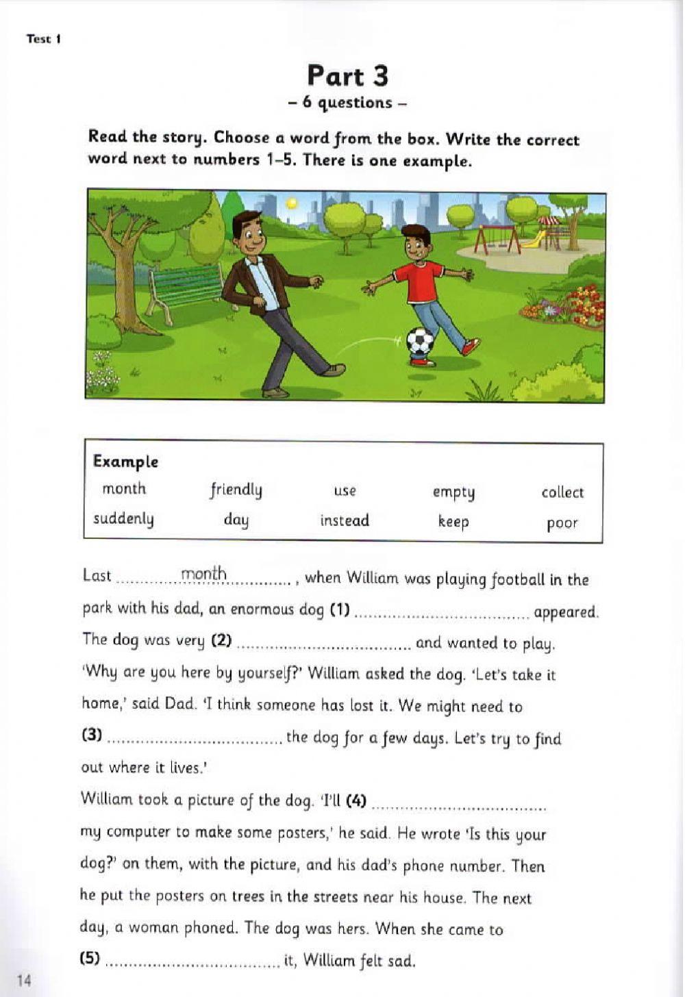 6318479 | Flyers Reading Test 1 Book 3 Part 1, 2, 3 and 4