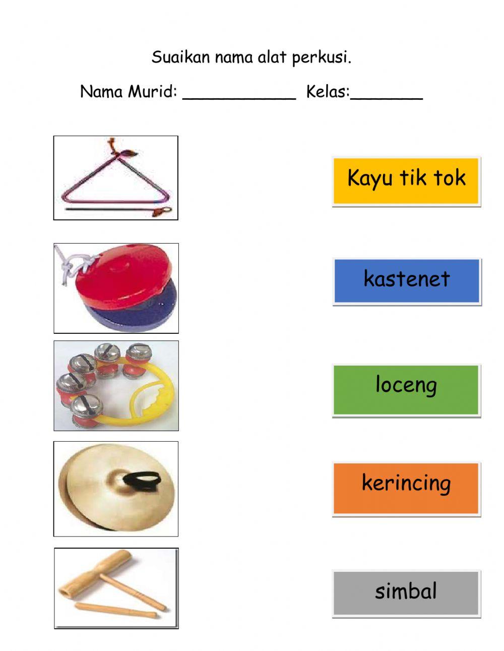 Alat Perkusi interactive activity | Live Worksheets