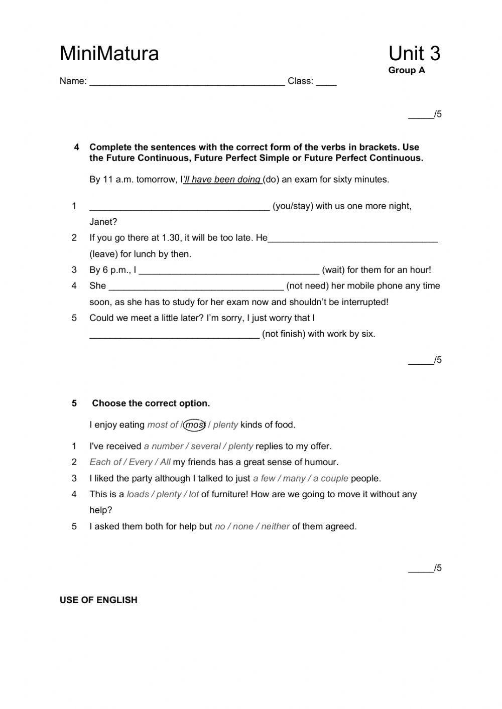 Focus 4 Unit 3 … | Free Interactive Worksheets | 586868