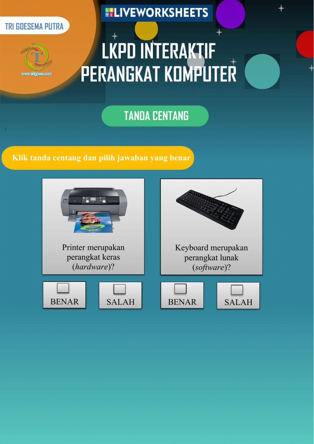 Perangkat Komputer interactive activity | Live Worksheets