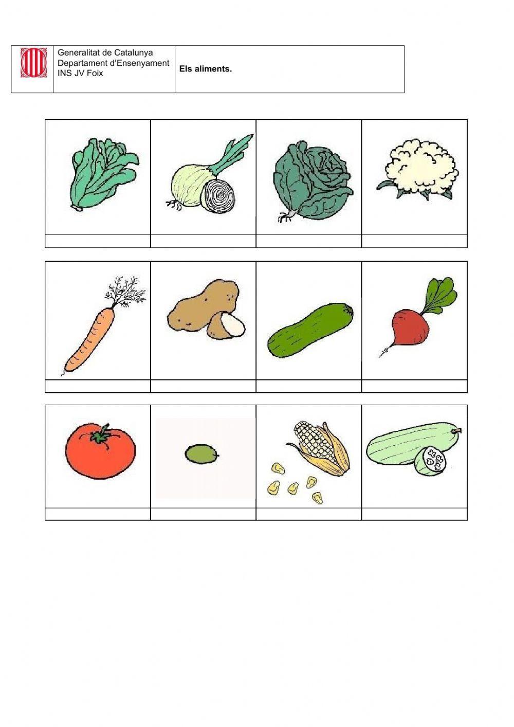 Els aliments. | Free Interactive Worksheets | 587926