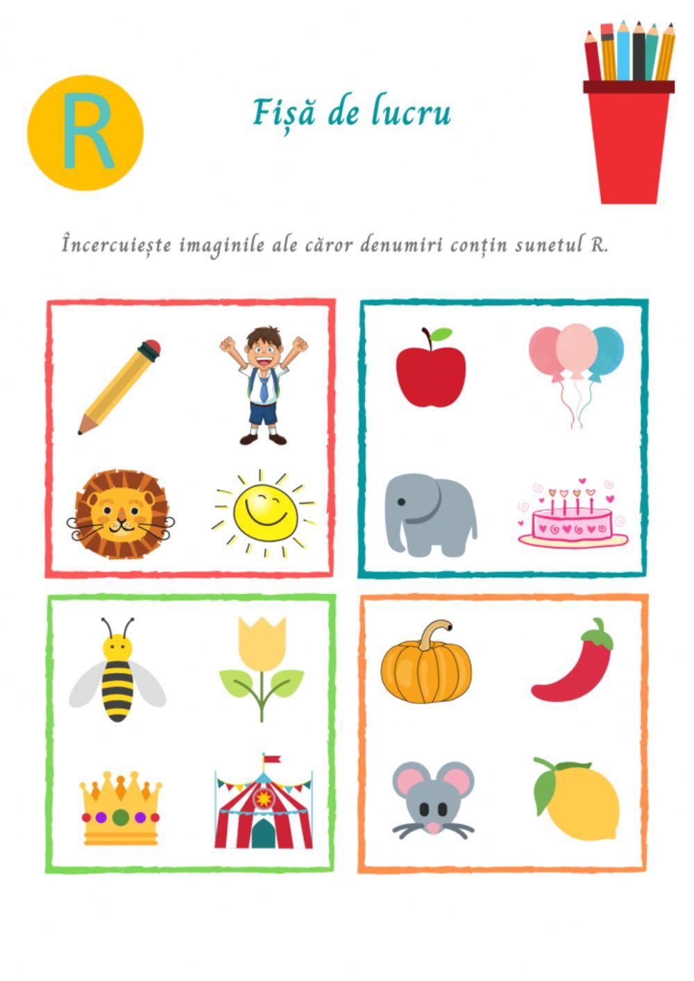 Sunetul R activity | Live Worksheets