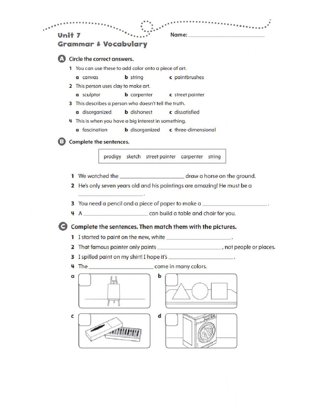 Art and artists worksheet | Live Worksheets