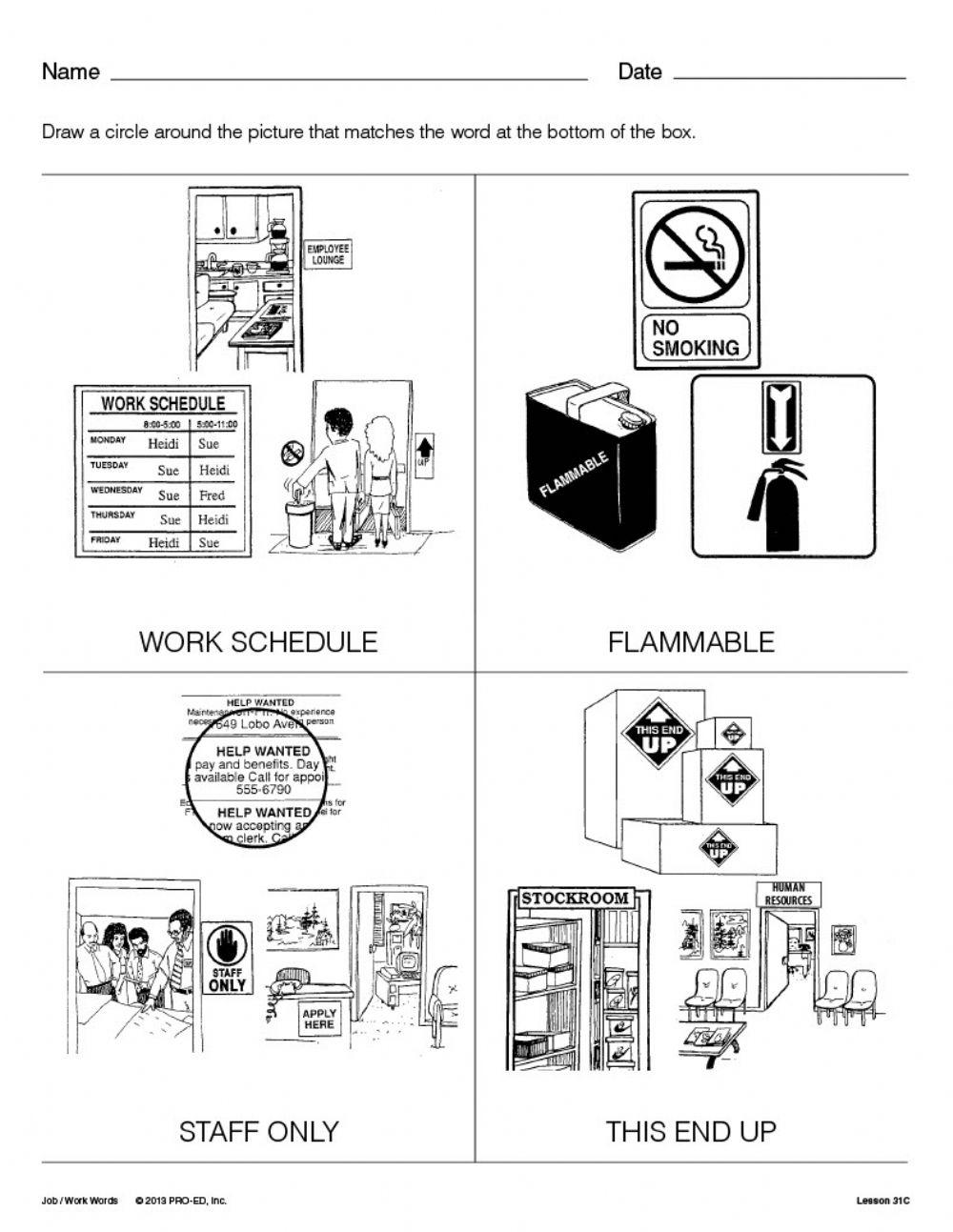 Edmark words lesson 31C worksheet | Live Worksheets
