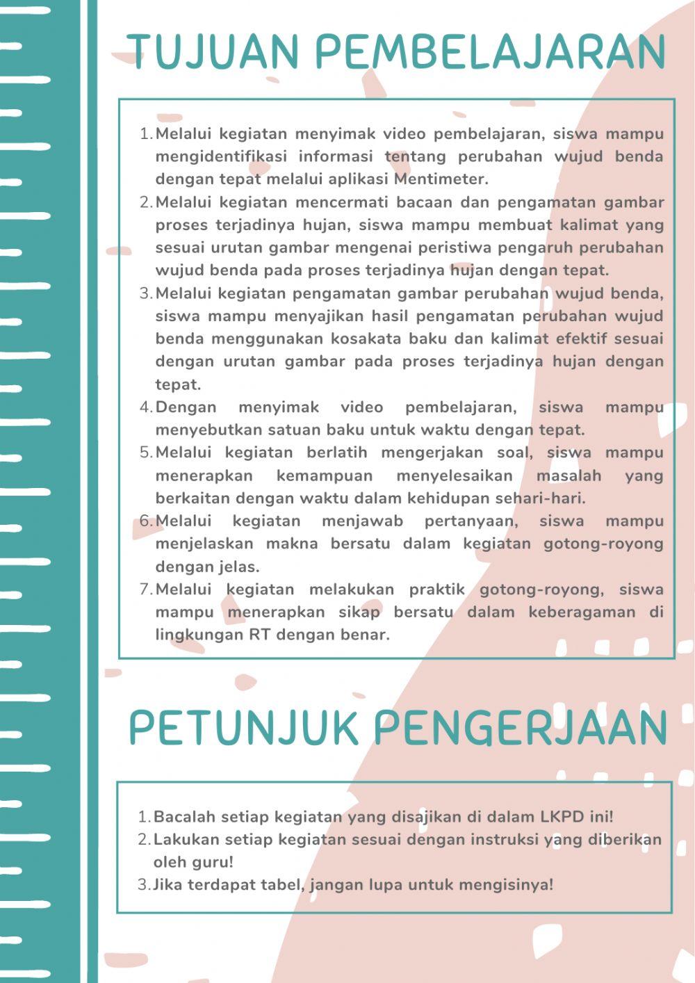 LKPD Peristiwa di Lingkunganku interactive worksheet | Live Worksheets