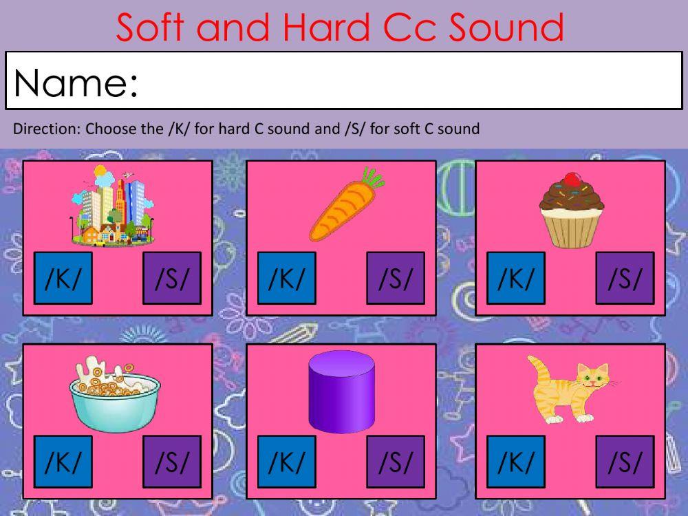 Soft-Hard sound worksheet | Live Worksheets