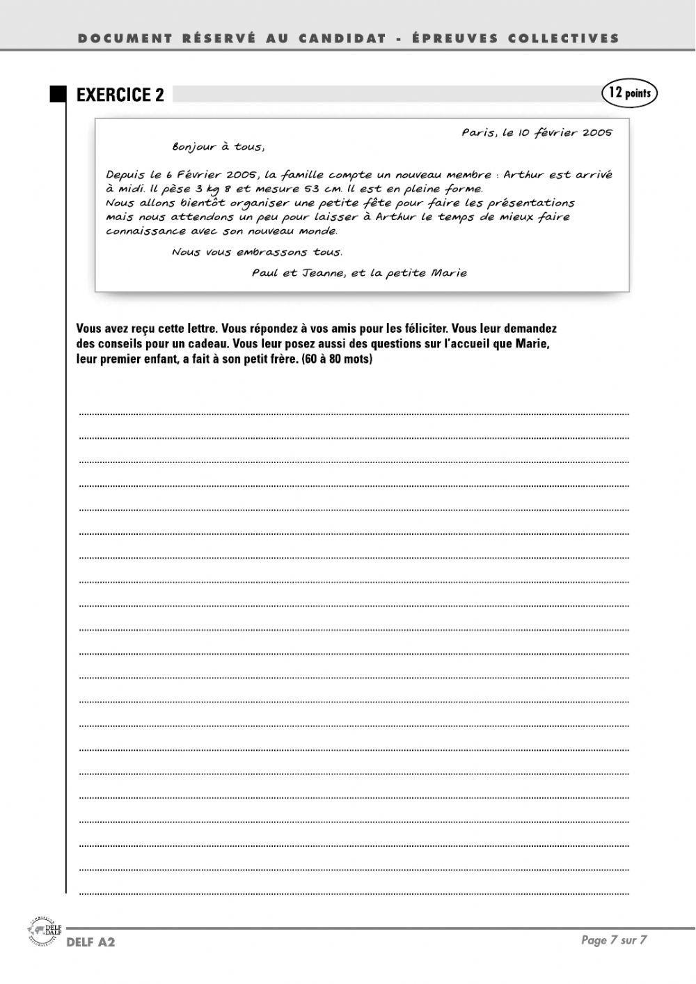 Compréhension écrite Delf A2 Sujet Worksheet Live, 46% OFF Compréhension écrite Delf A2 Sujet Worksheet Live, 46% OFF