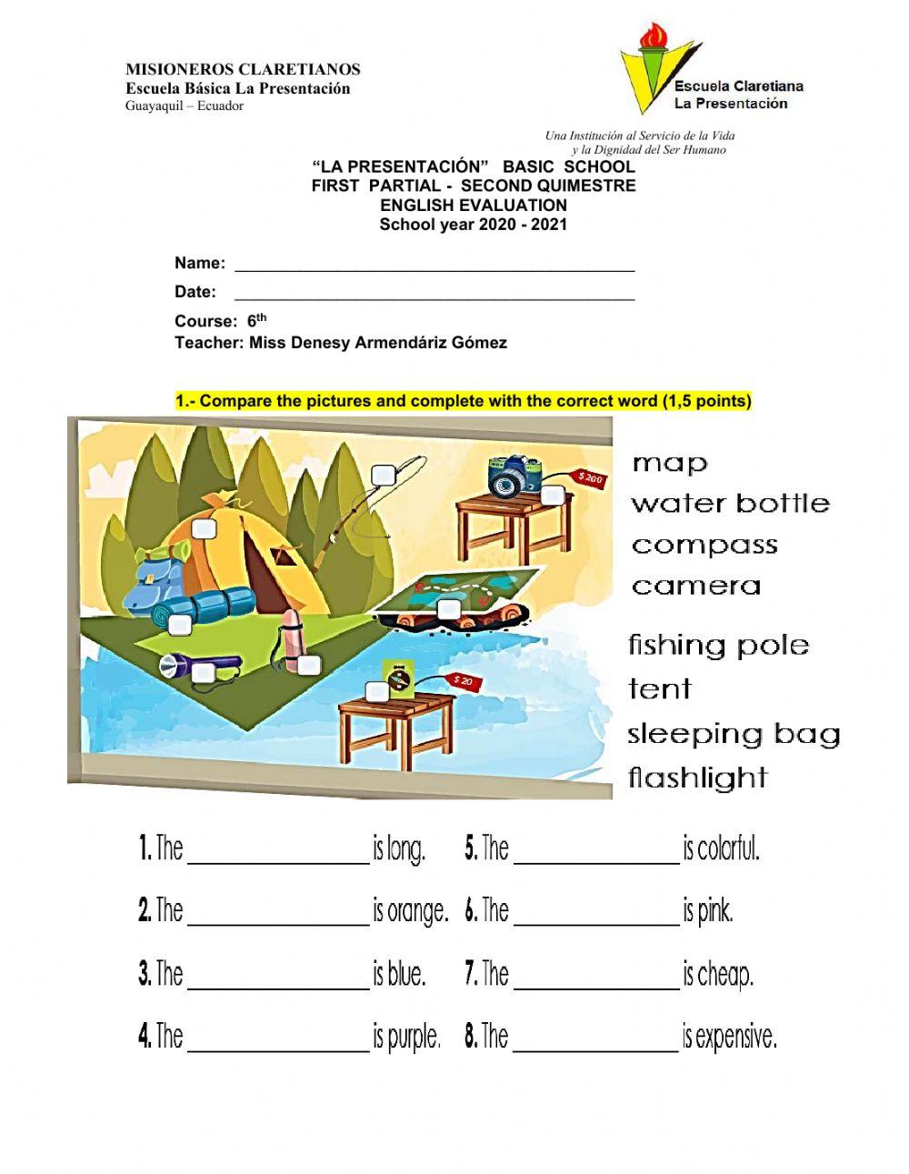 First partial evaluation December 6th grade online exercise for | Live Worksheets