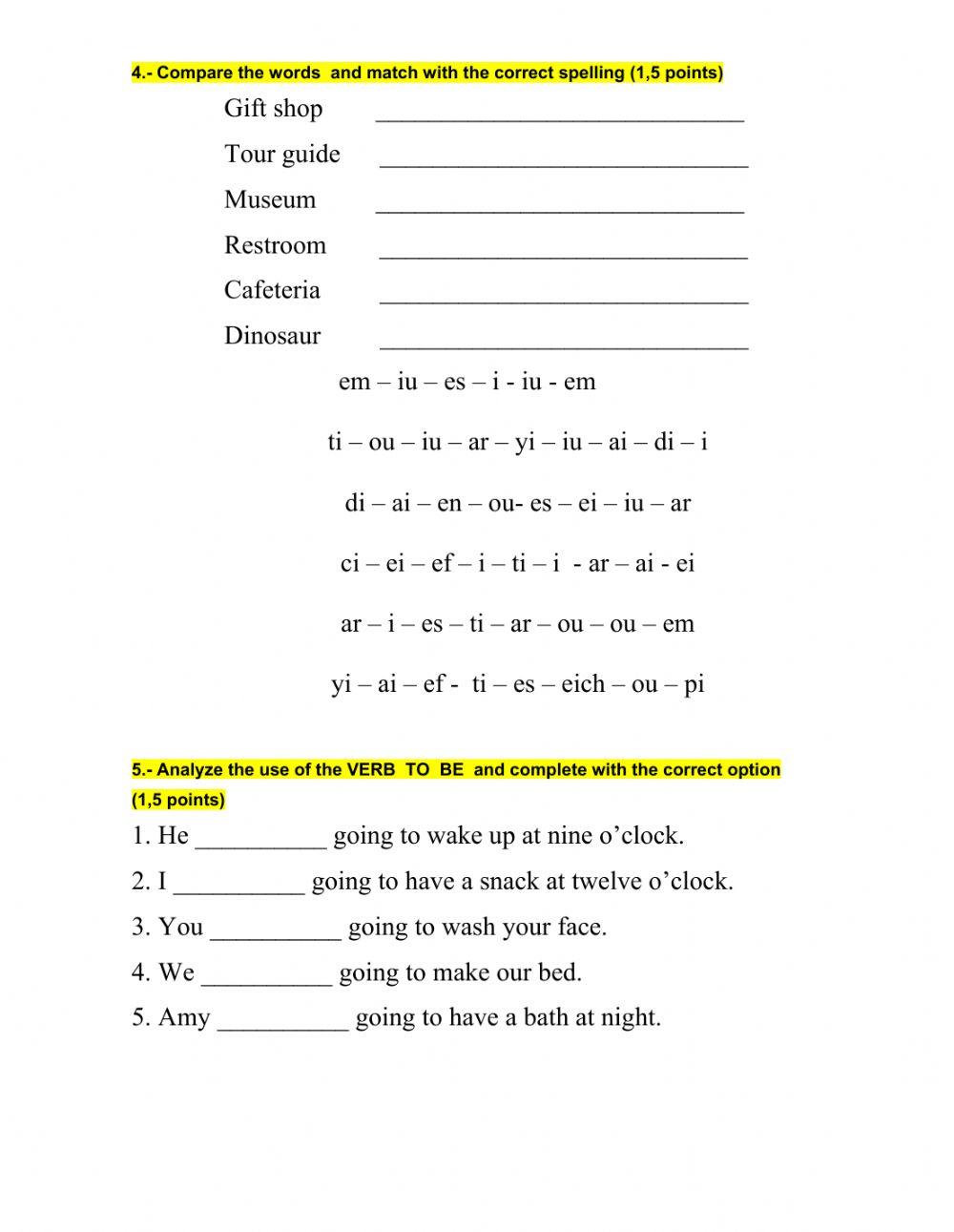 First partial evaluation December 6th grade online exercise for | Live Worksheets