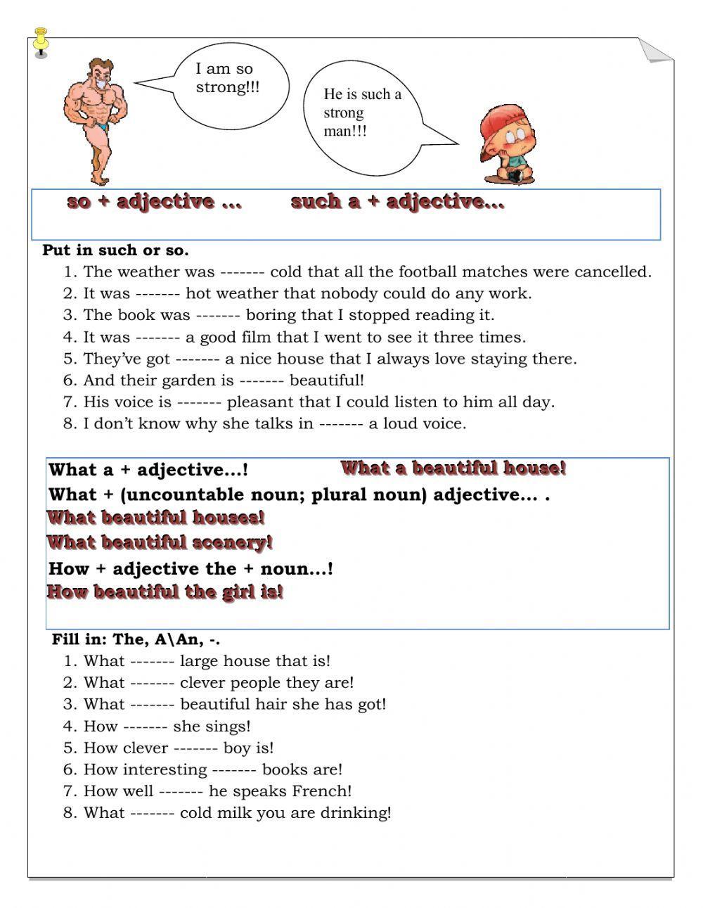 So -such interactive worksheet | Live Worksheets