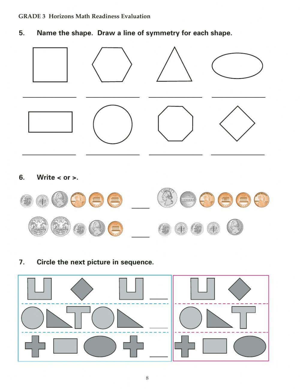 Math assessment3 worksheet | Live Worksheets