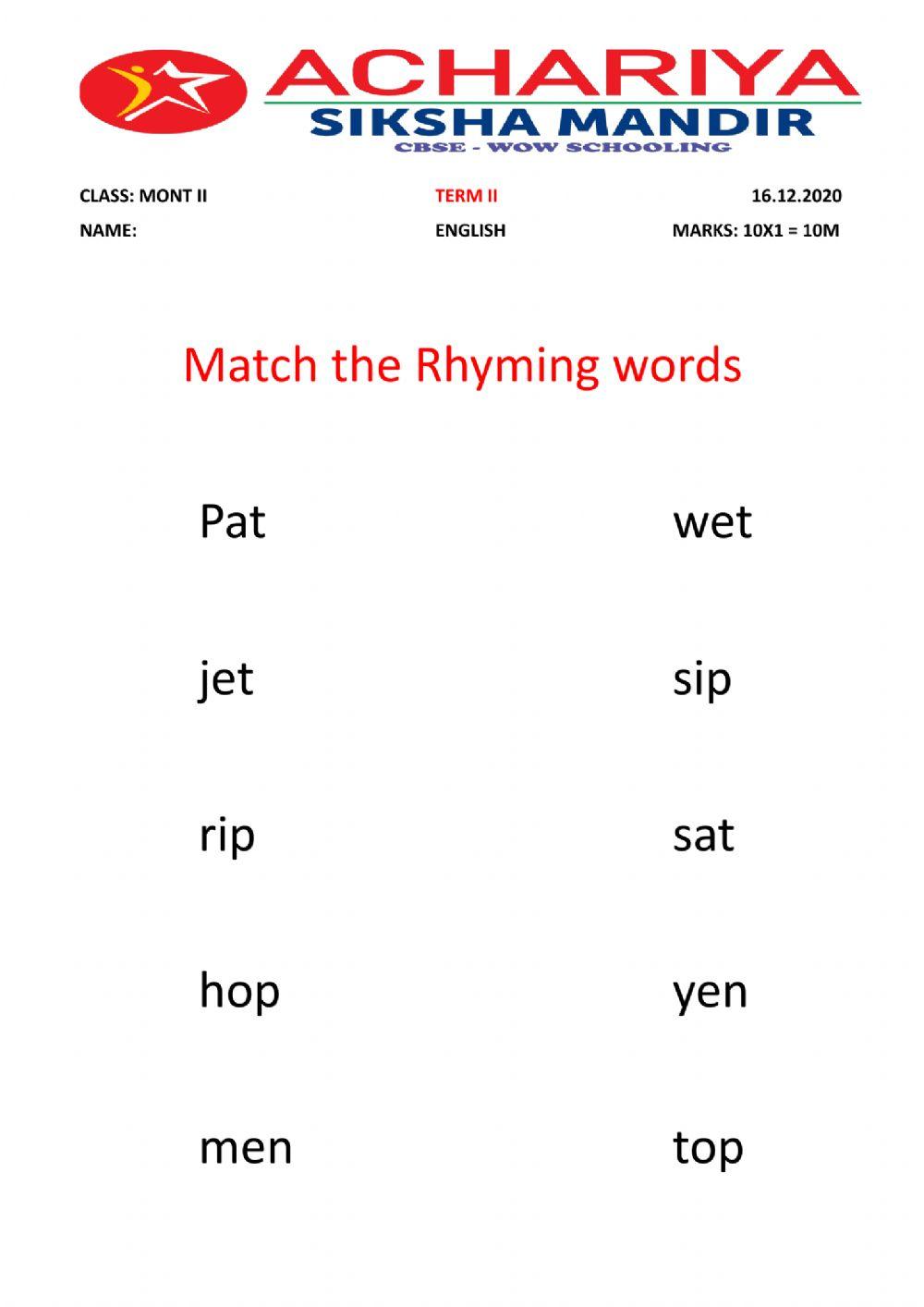 Match the followingg worksheet | Live Worksheets