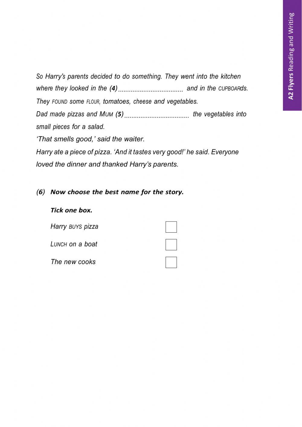 Flyers writing interactive worksheet | Live Worksheets