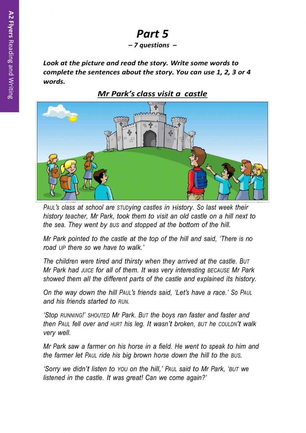 Flyers writing interactive worksheet | Live Worksheets
