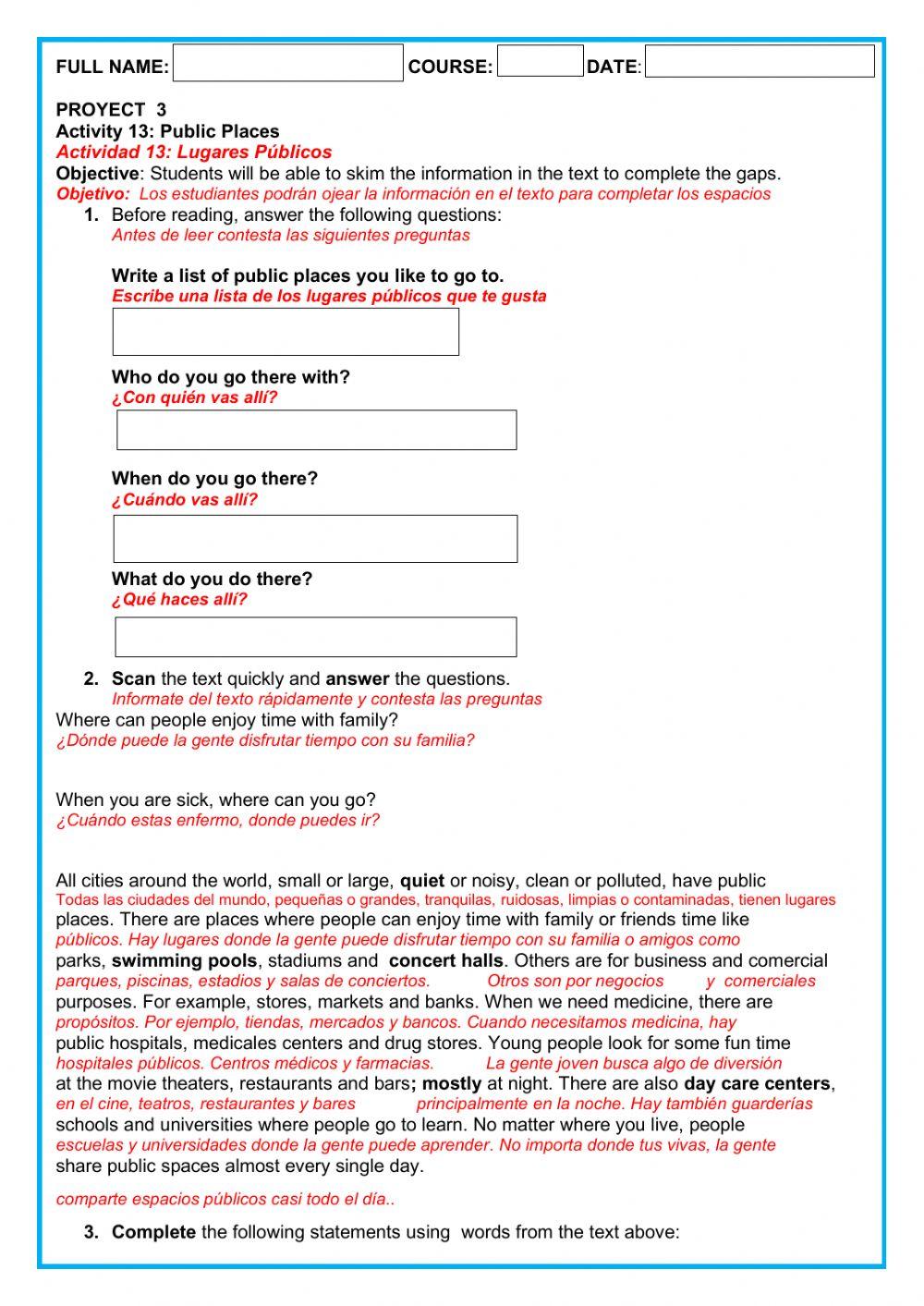 Activity 13 worksheet | Live Worksheets