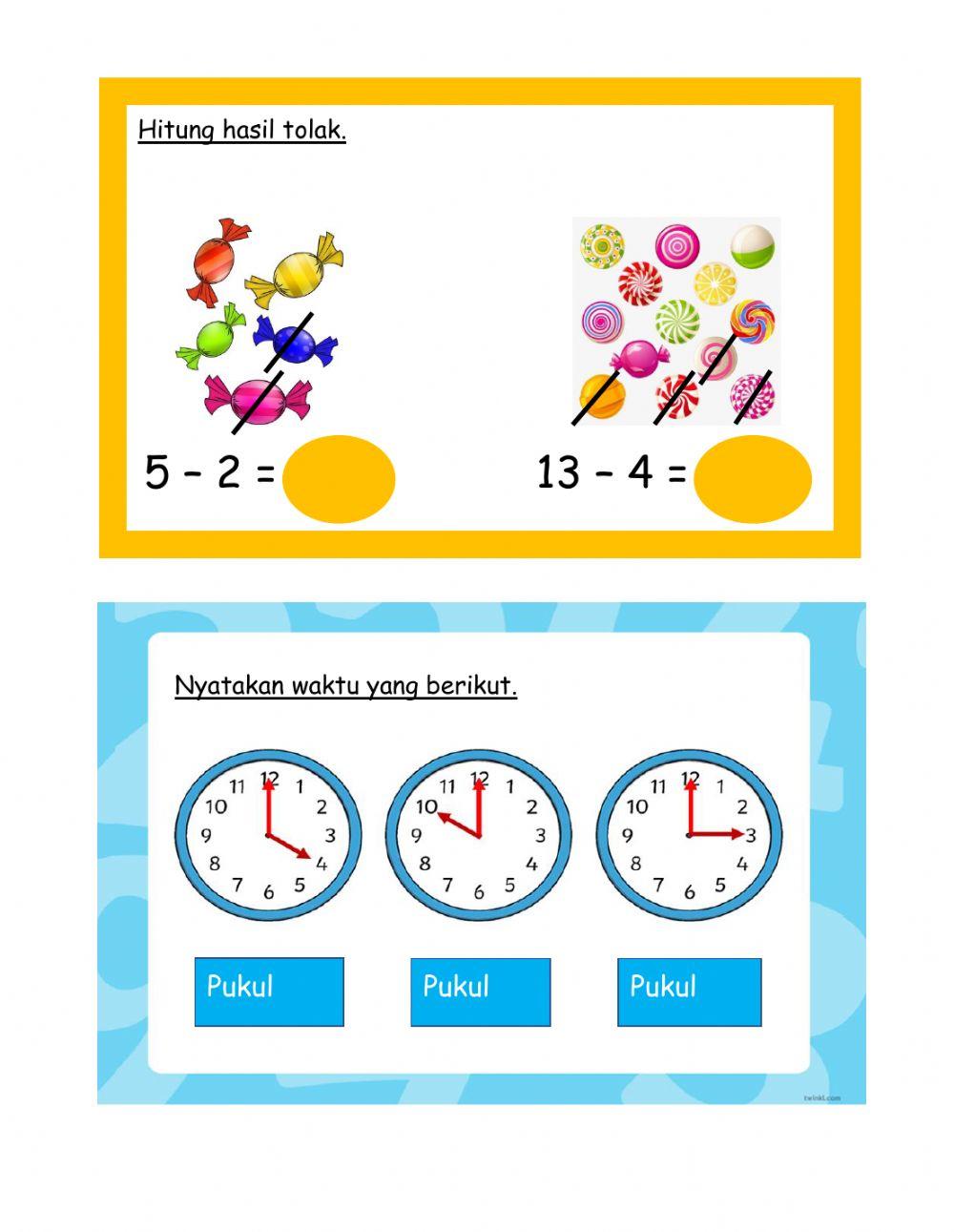 Ulangkaji Matematik Tahun 2 PPKI worksheet | Live Worksheets