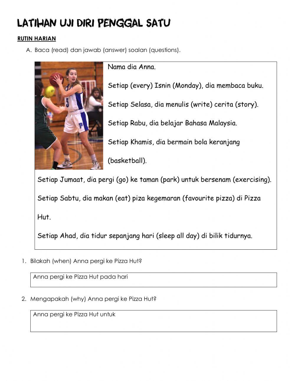 Rutin harian | Free Interactive Worksheets | 591599