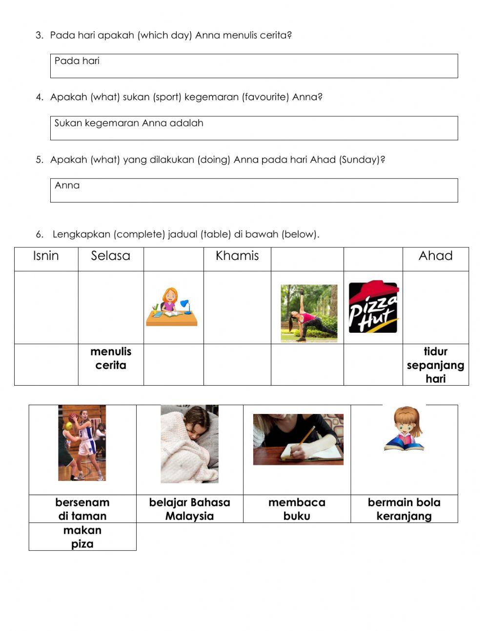 591599 | Rutin harian | haniibharim | LiveWorksheets
