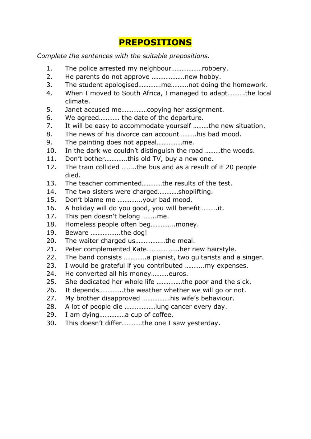 PREPOSITIONS 1… | Free Interactive Worksheets | 6323452