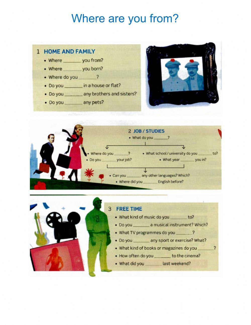 Where are you from online exercise | Live Worksheets