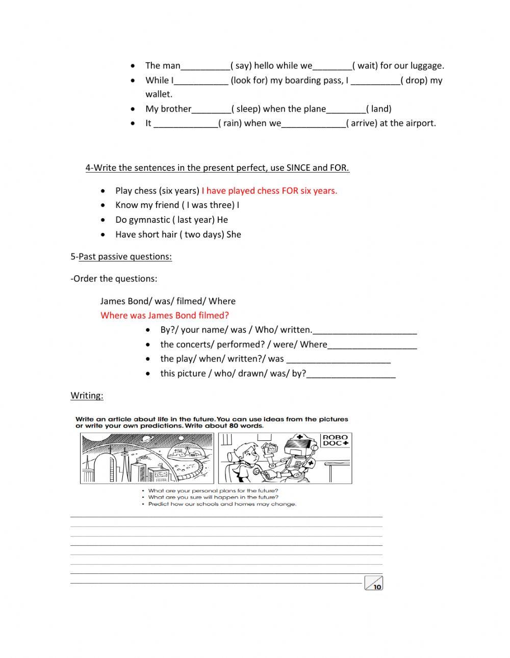 Exam entrance level 6 worksheet | Live Worksheets