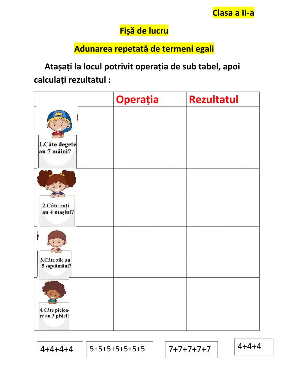 594392 | Adunarea repetată de termeni egali