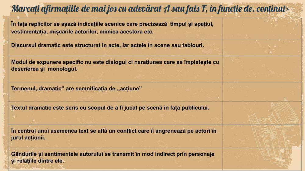 Discursul dramatic worksheet | Live Worksheets