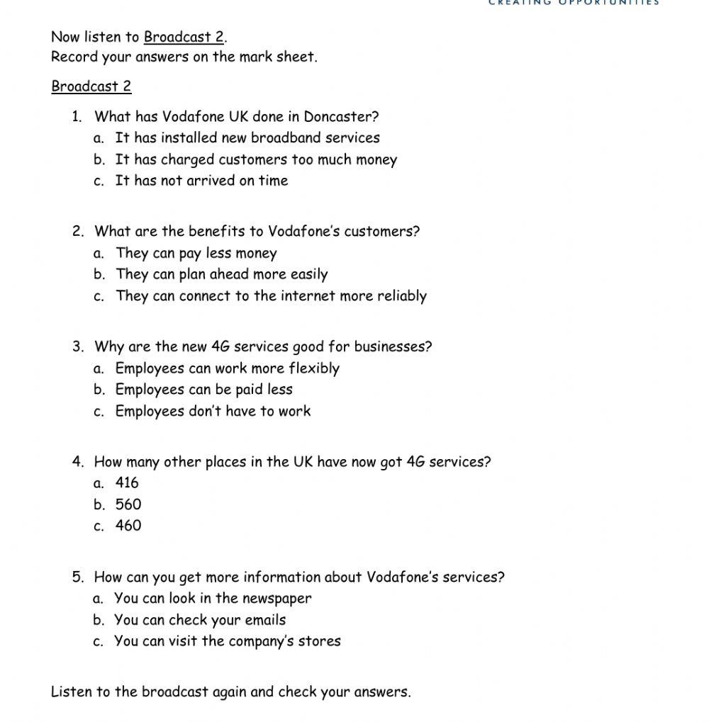 Listening 3 b1 worksheet | Live Worksheets