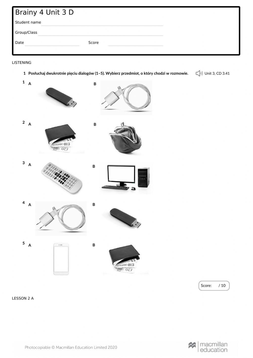Brainy 4 Unit 3 D online exercise for | Live Worksheets
