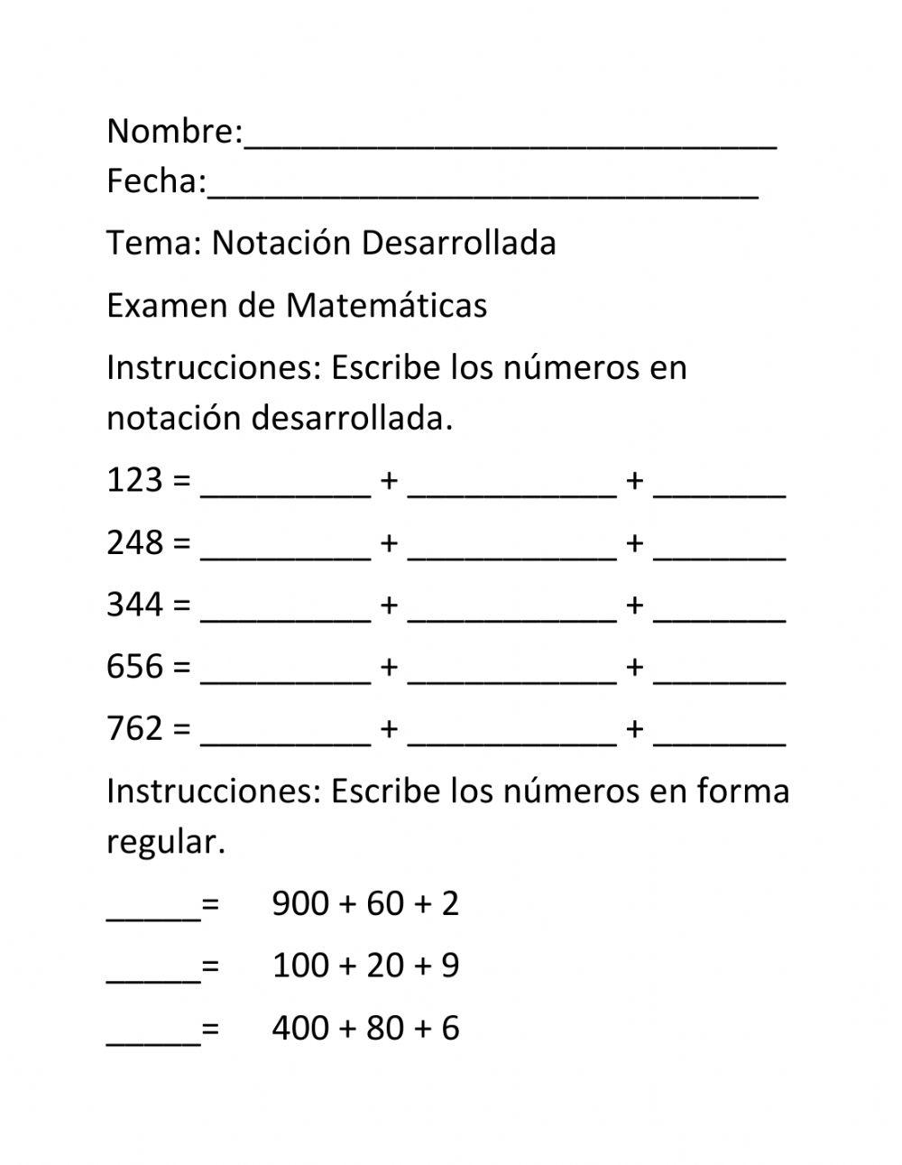 Notación Desarrollada Online Exercise For Live Worksheets, 58% OFF Notación Desarrollada Online Exercise For Live Worksheets, 58% OFF