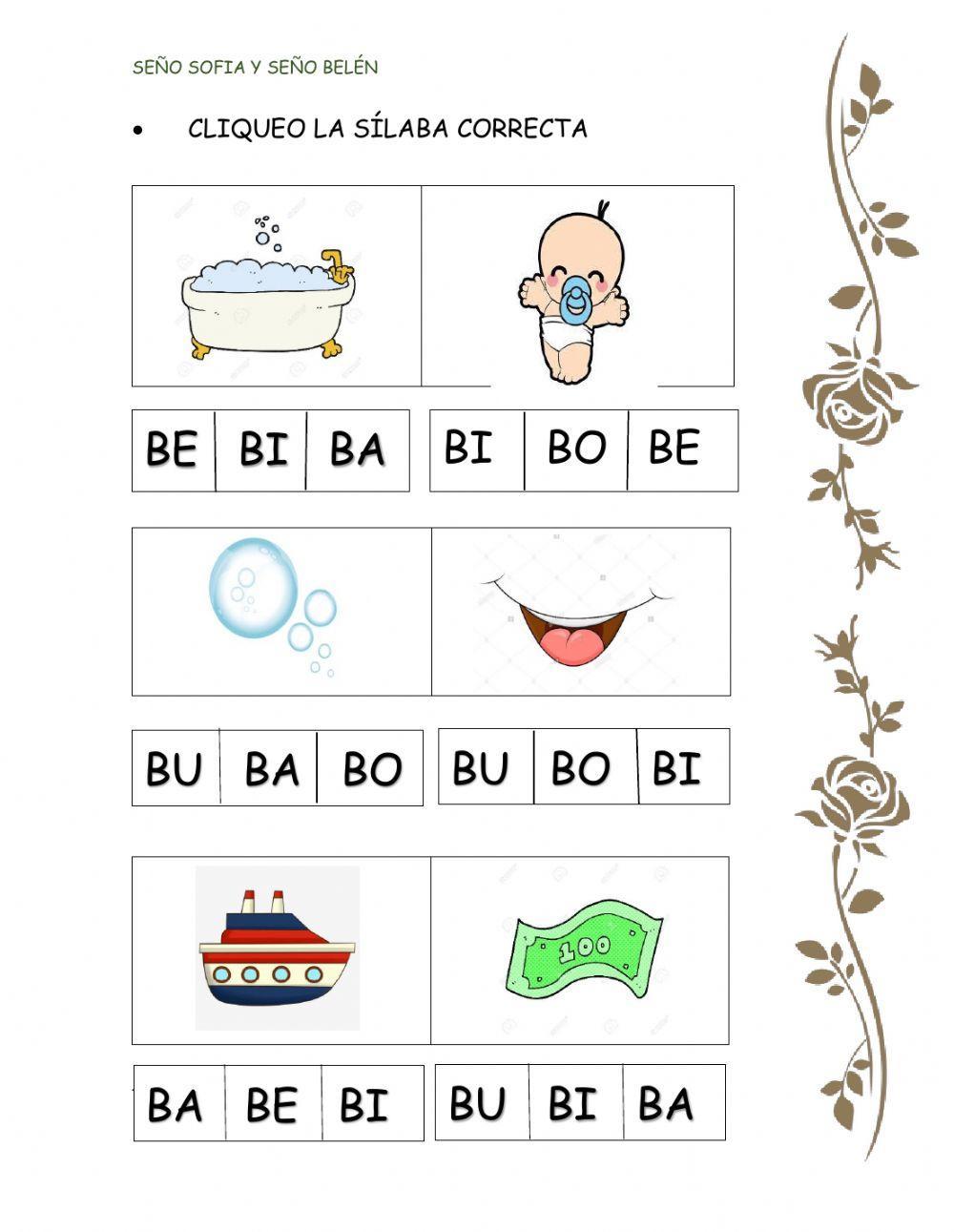 Fichas Para Repasar Las Sílabas Ba Be Bi Bo Bu Aprender Jugando🦚 Descubra A Emocionante