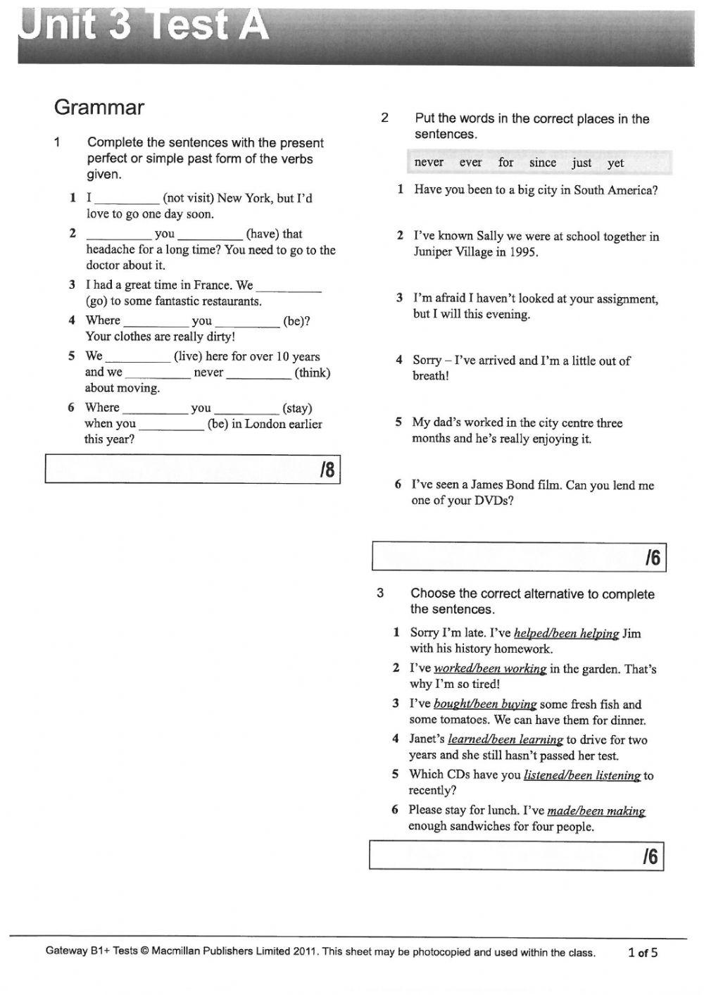 Test Unit 3. Form 9. Gateway B1+ 6325830 | avesoodla