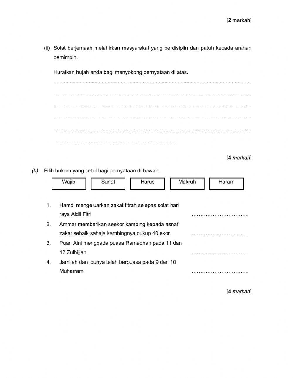 Peperiksaan akhiR tahun ting 3 SUBJEKTIF worksheet | Live Worksheets