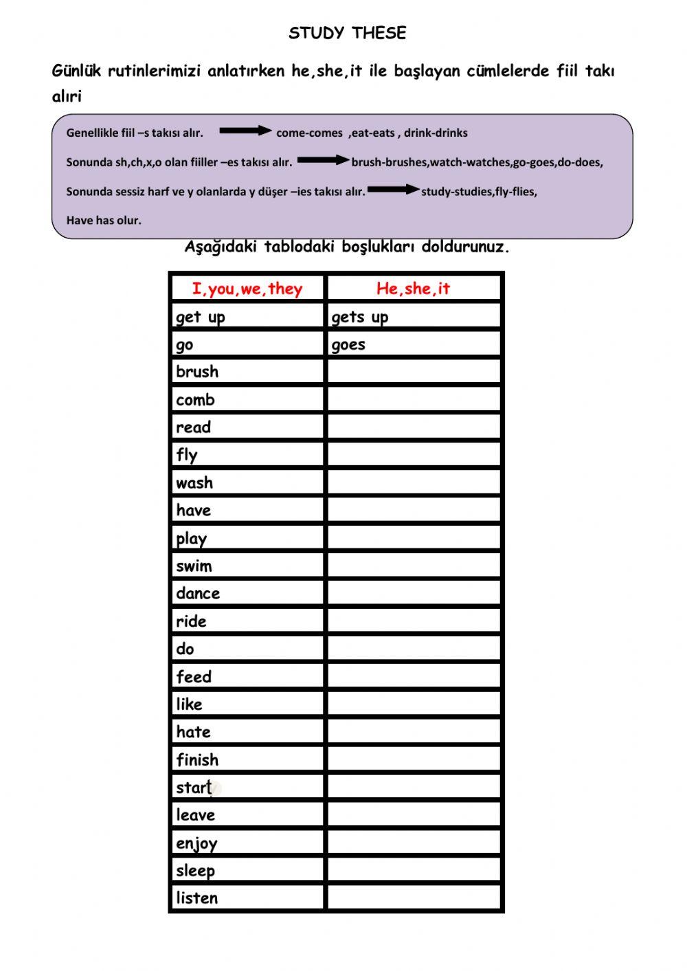 The Simple Pres… | Free Interactive Worksheets | 607939