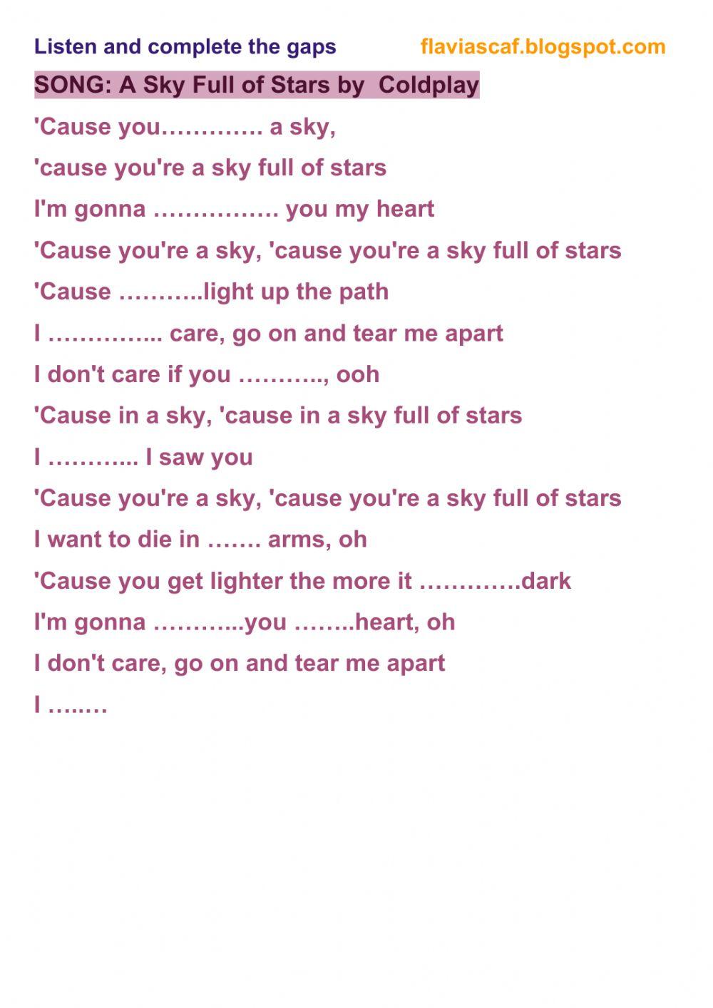 Song- Present S… | Free Interactive Worksheets | 595525