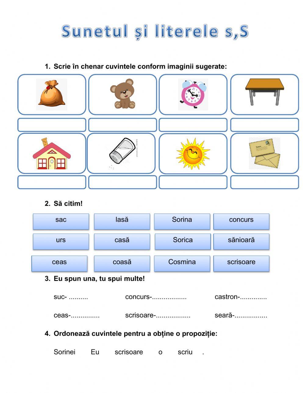 Sunetul și lite… | Free Interactive Worksheets | 595613