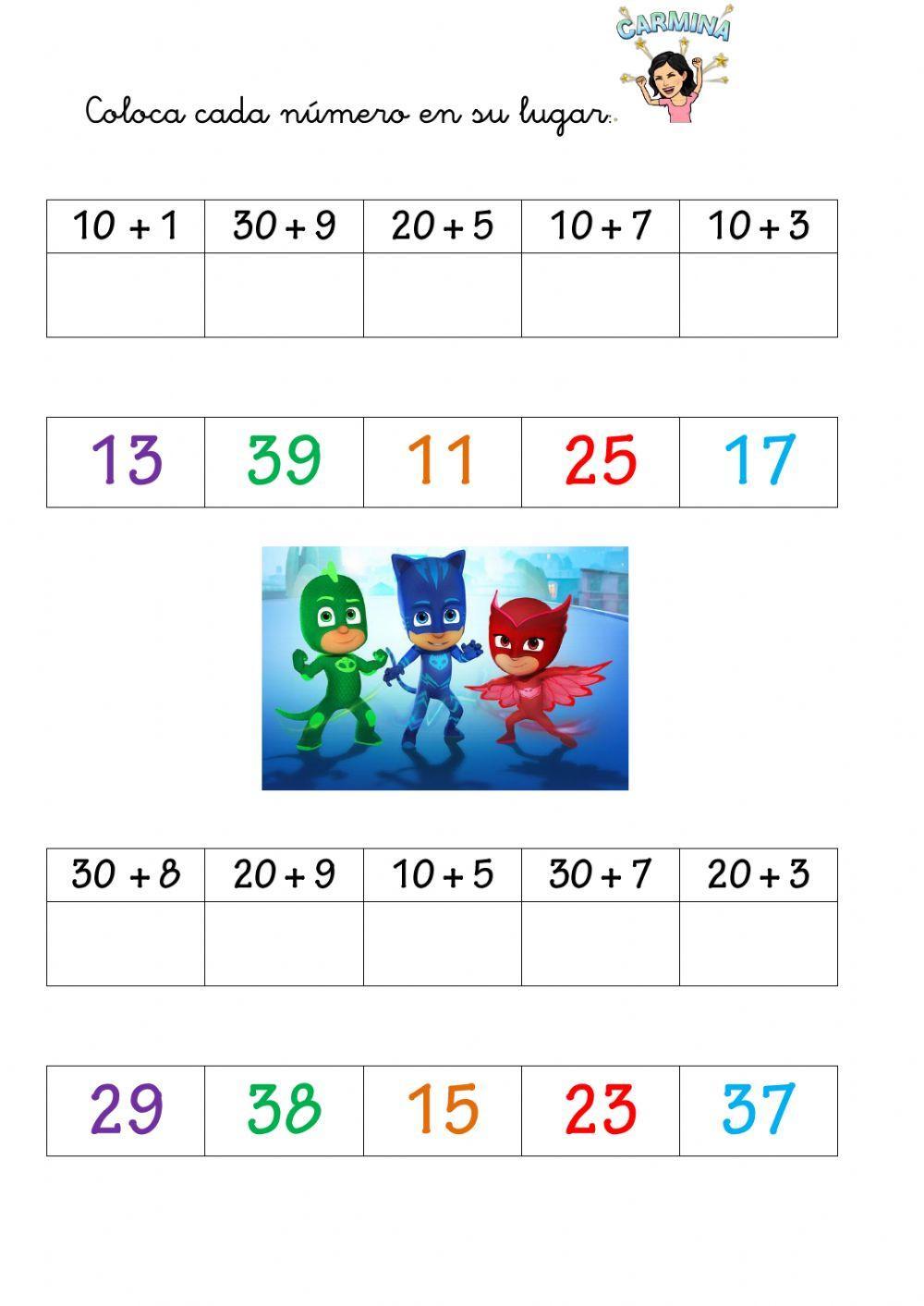 Descomponer números interactive activity | Live Worksheets