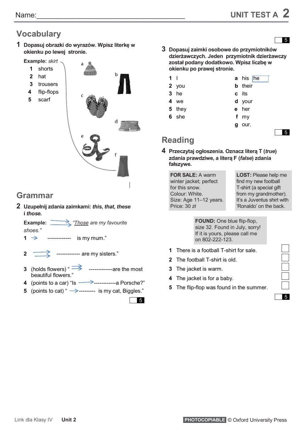 Link IV test un… | Free Interactive Worksheets | 6327388