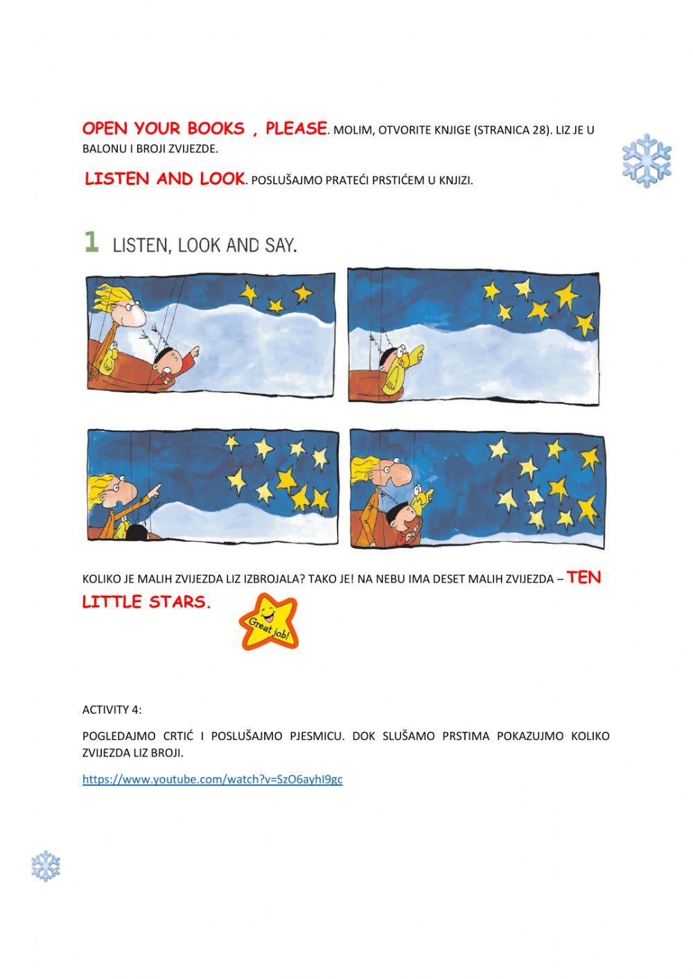 Ten little stars - u2l2 worksheet | Live Worksheets