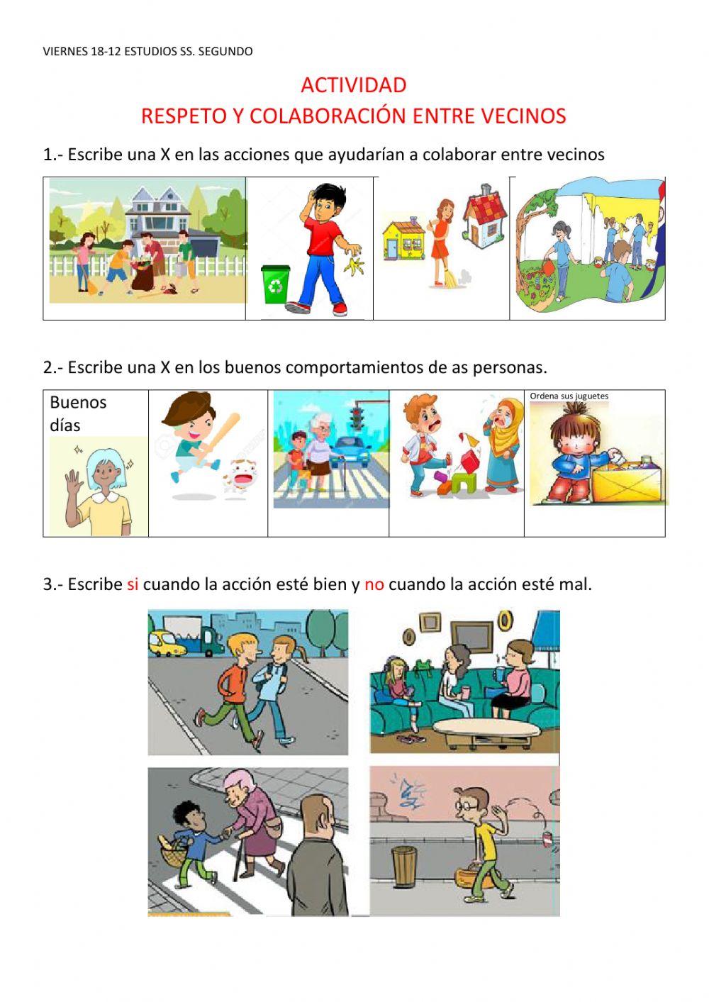 RESPETO Y COLABORACIÓN ENTRE VECINOS SEGUNDO DE BÁSICA online exercise ...